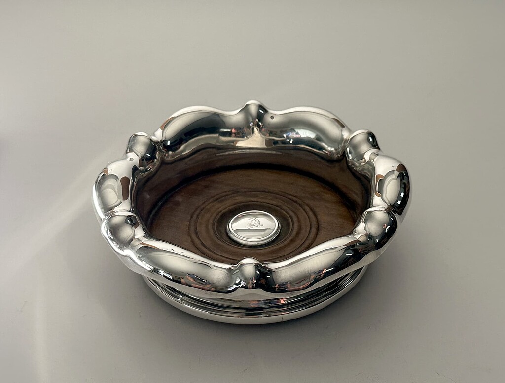 Help with hallmarks on old Sheffield plate wine coaster - Silver ...
