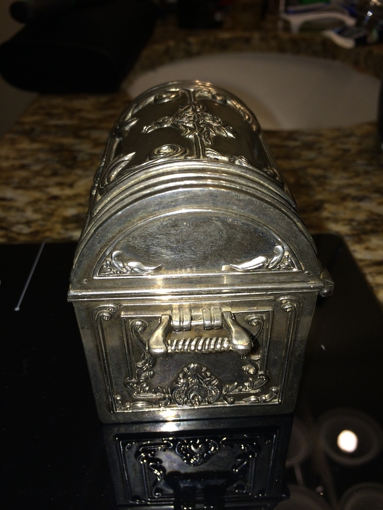 Antique silver treasure chest style jewelry box - What is it? - Silver ...