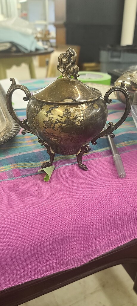 Tea set with M, M, and crown-over-c stamp - Reading Silver Hallmarks ...