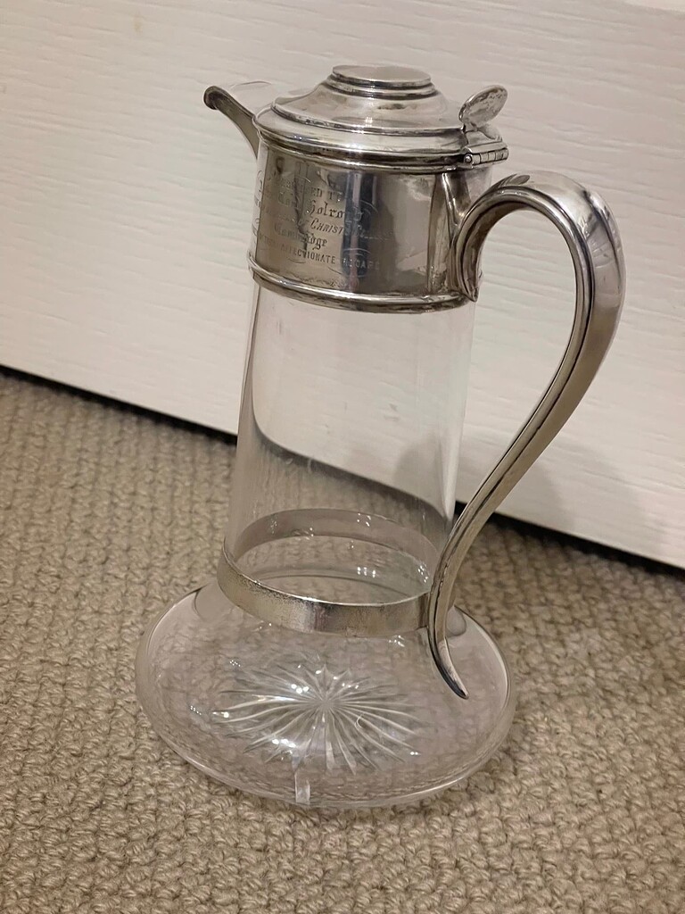 Value of Stirling Silver Glass Jug - Identification Help - What is it ...