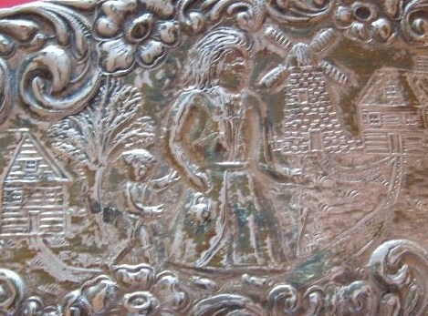 Old Repousse Silver Relish Basket - Reading Silver Hallmarks - Silver ...